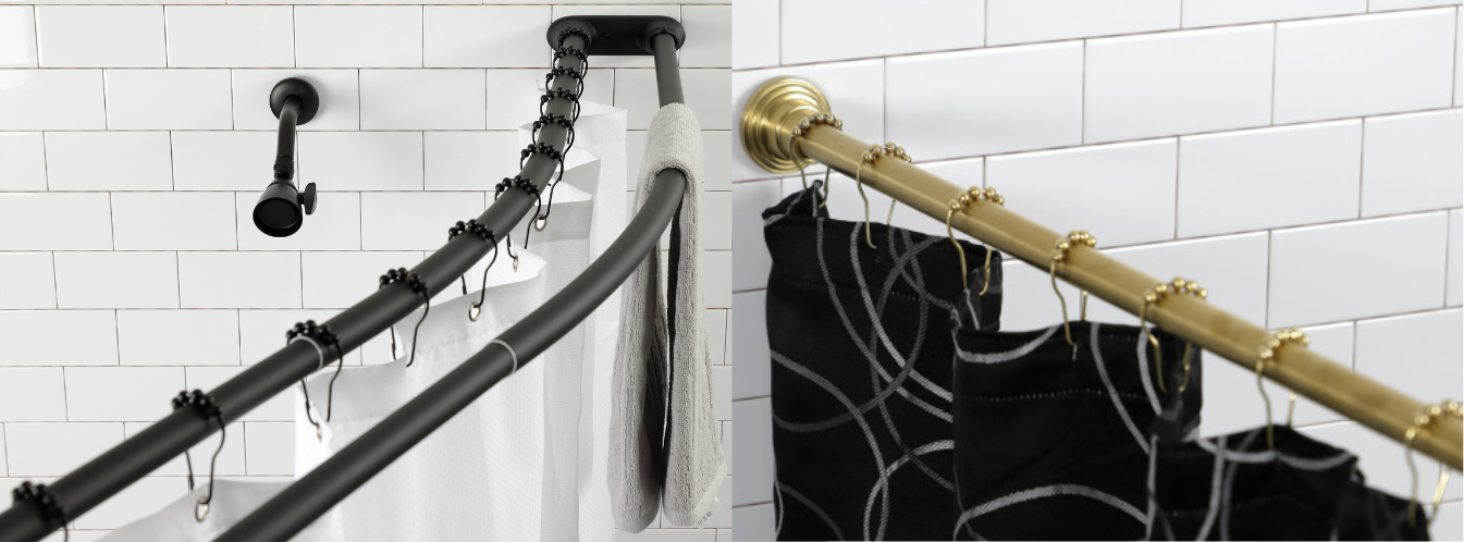 Straight Vs. Curved Shower Rods | KINGSTON Brass
