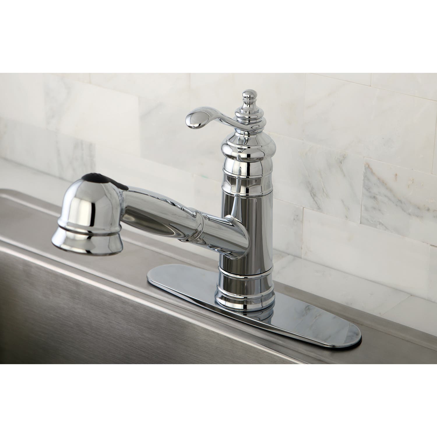 Polished Chrome Pull-Out Kitchen Faucet Feature: GS7571TL | Kingston Brass