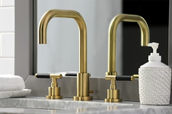 Brushed Brass Widespread Bathroom Faucet, FSC8933CKL | KINGSTON Brass