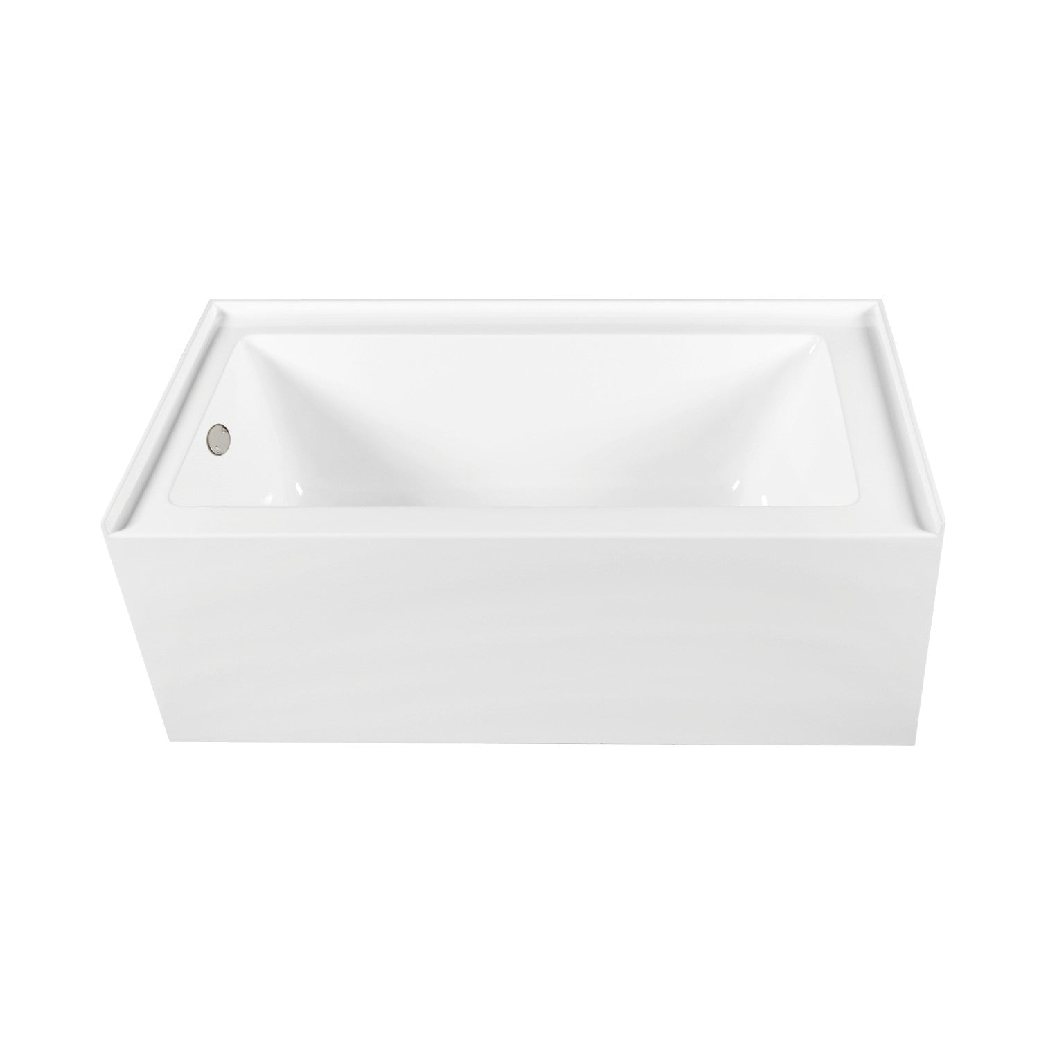 KINGSTON Brass Aqua Eden CVTDE603122L6 60-Inch Acrylic Rectangular 3-Wall Alcove Tub