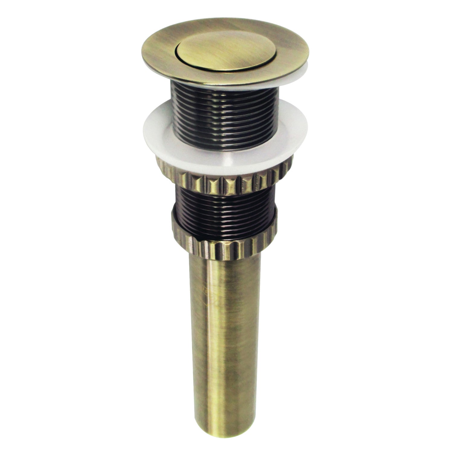 Kingston Coronet EV8413 Brass Push Pop-Up Bathroom Sink Drain, Antique