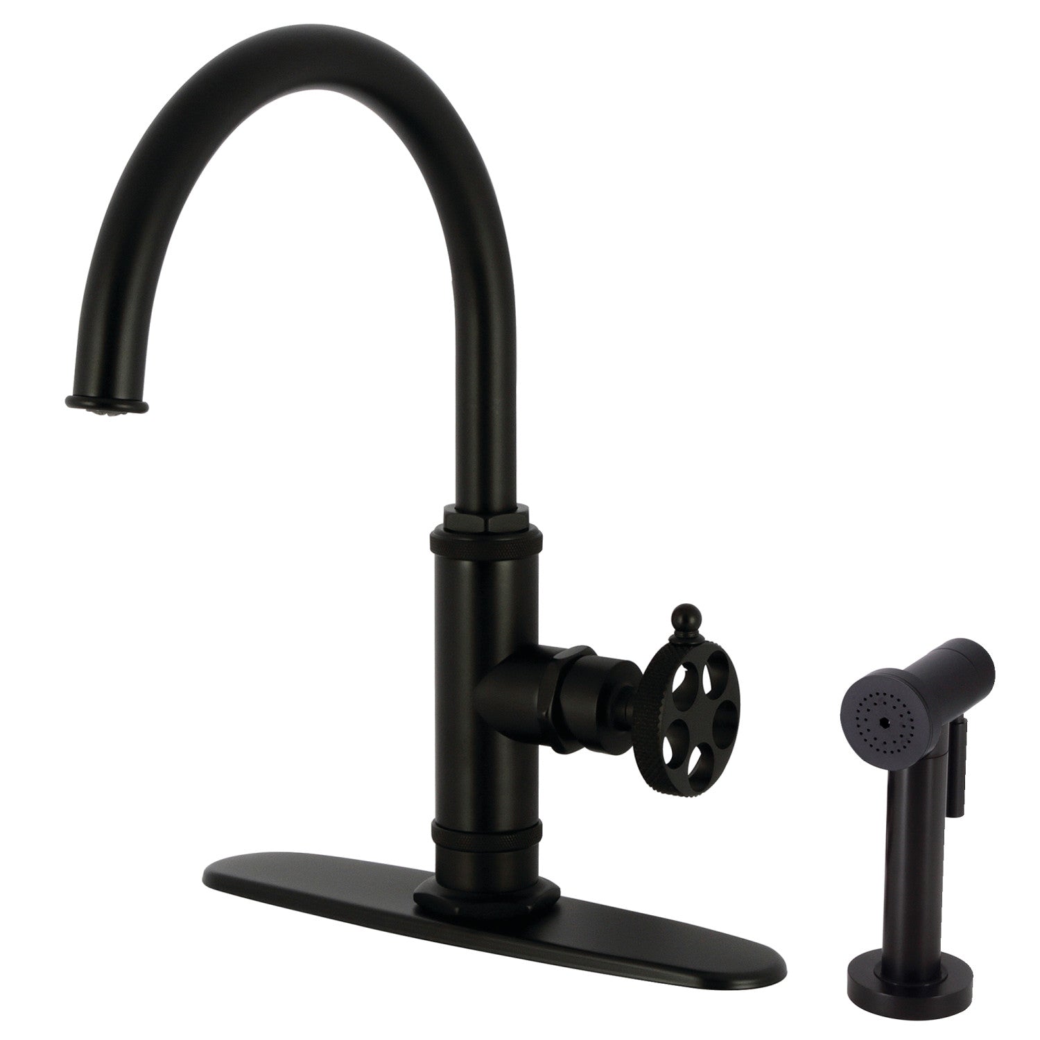 KINGSTON Brass Webb KS2430RKX Single-Handle 1-Hole Deck Mount Kitchen ...
