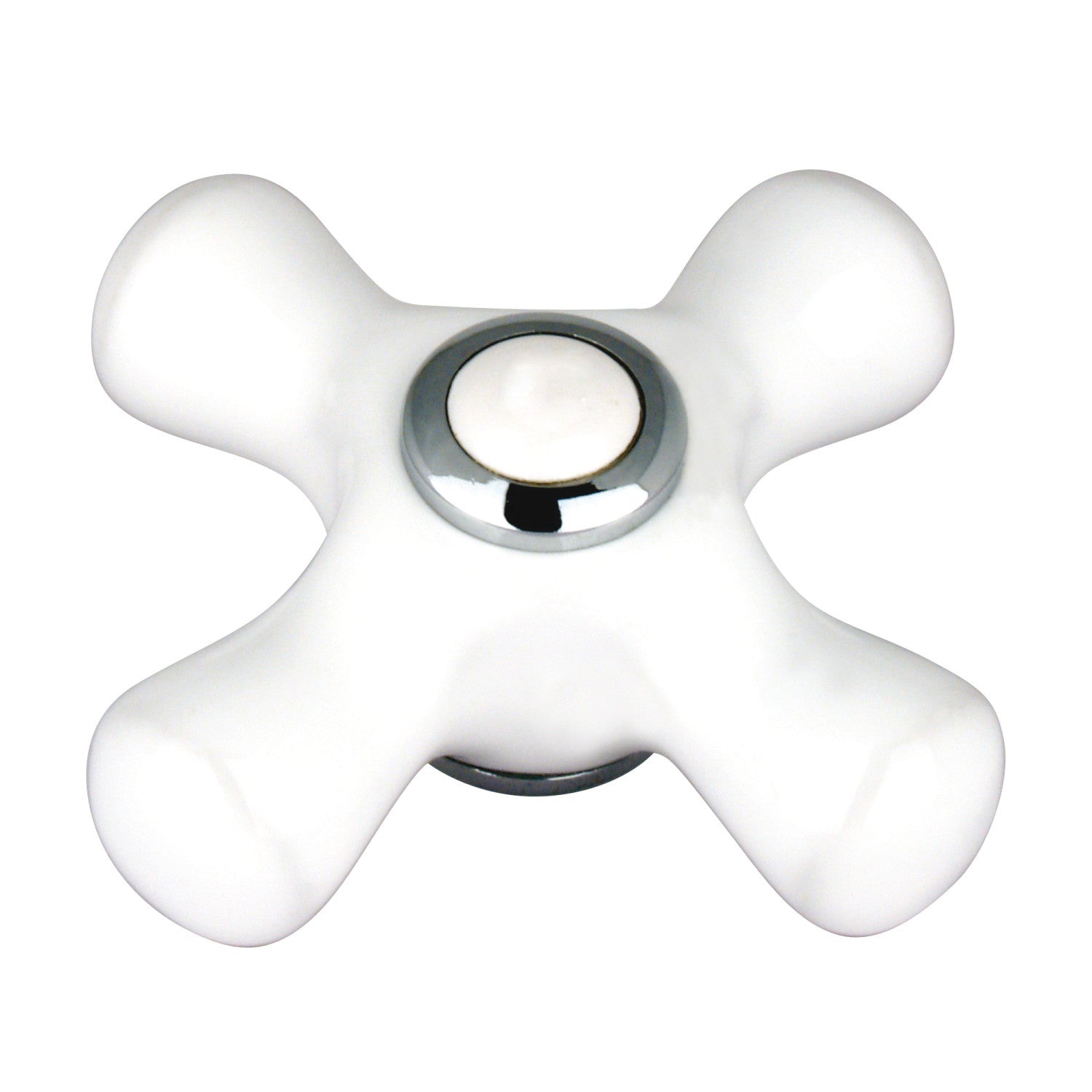 KINGSTON Brass CCCX1D Blank Porcelain Cross Handle, Polished Chrome