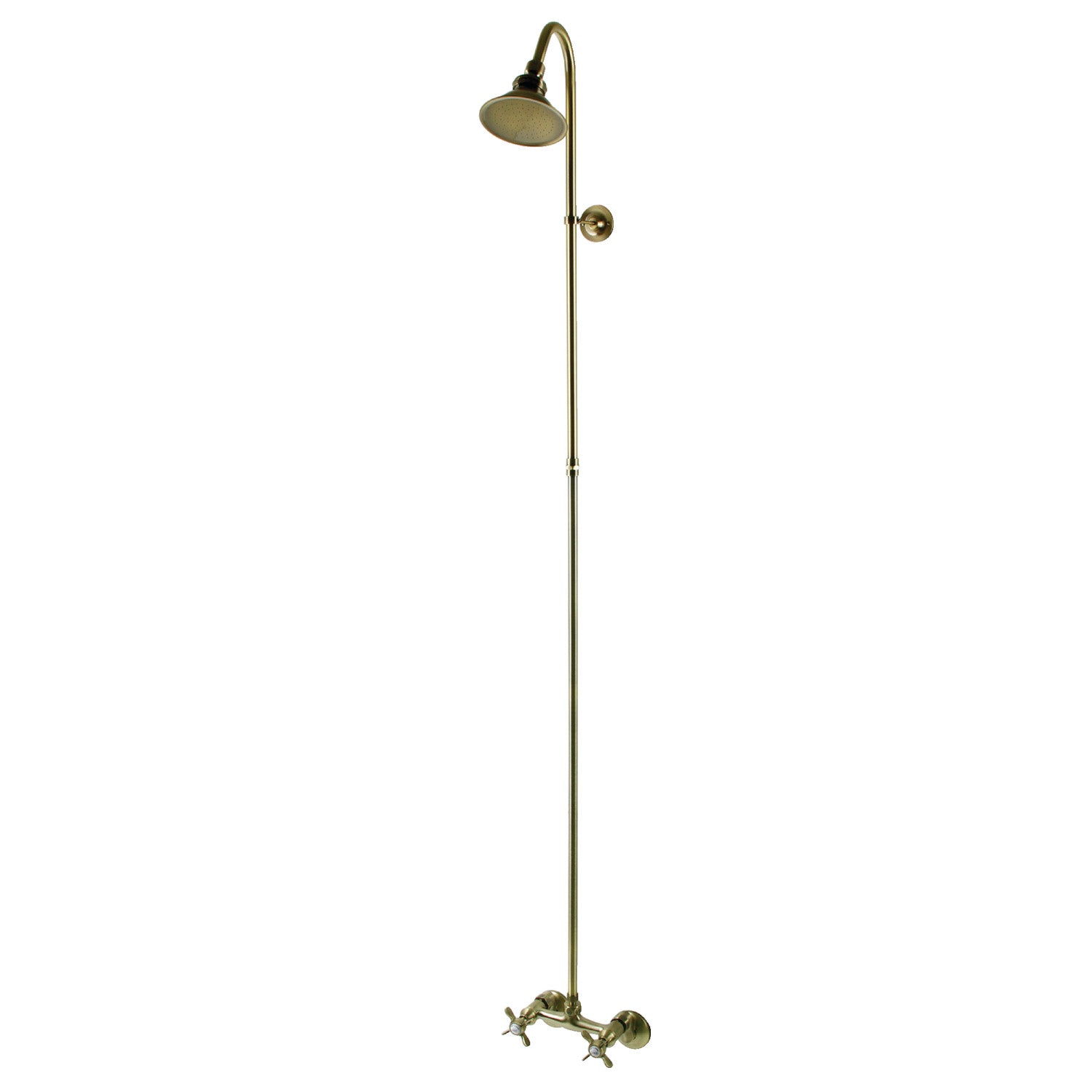KINGSTON Brass Essex CCK2133BEX Wall Mount Shower Combo, Antique Brass