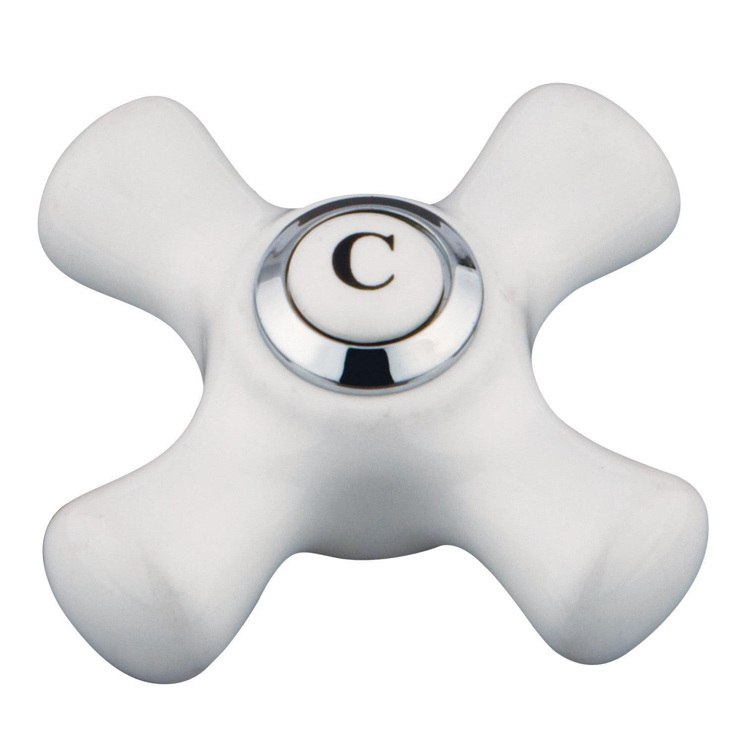 KINGSTON Brass KBH1601PXC Porcelain Cross Handle (Cold Side), Polished ...