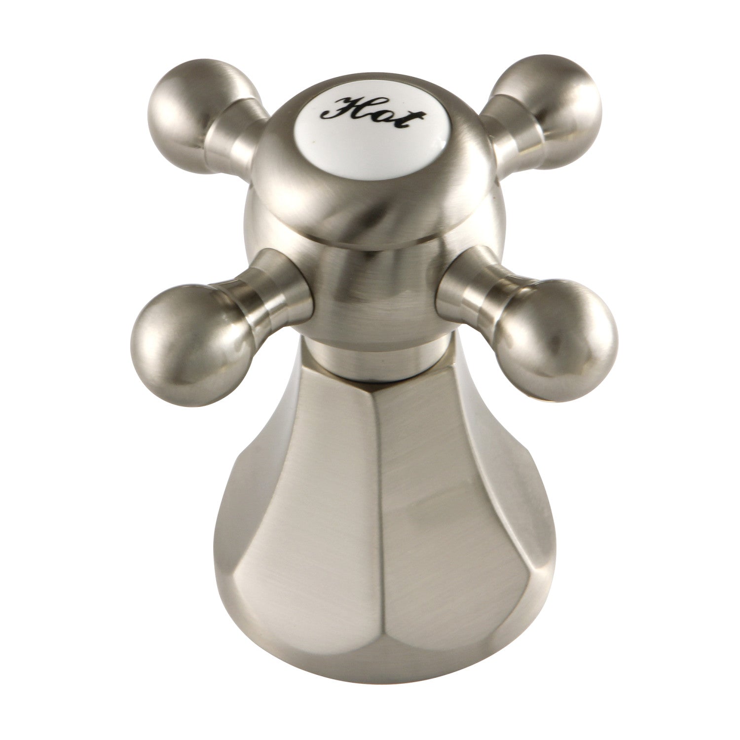 KINGSTON Brass KBH4468BXH Metal Cross Handle (Hot Side), Brushed Nickel